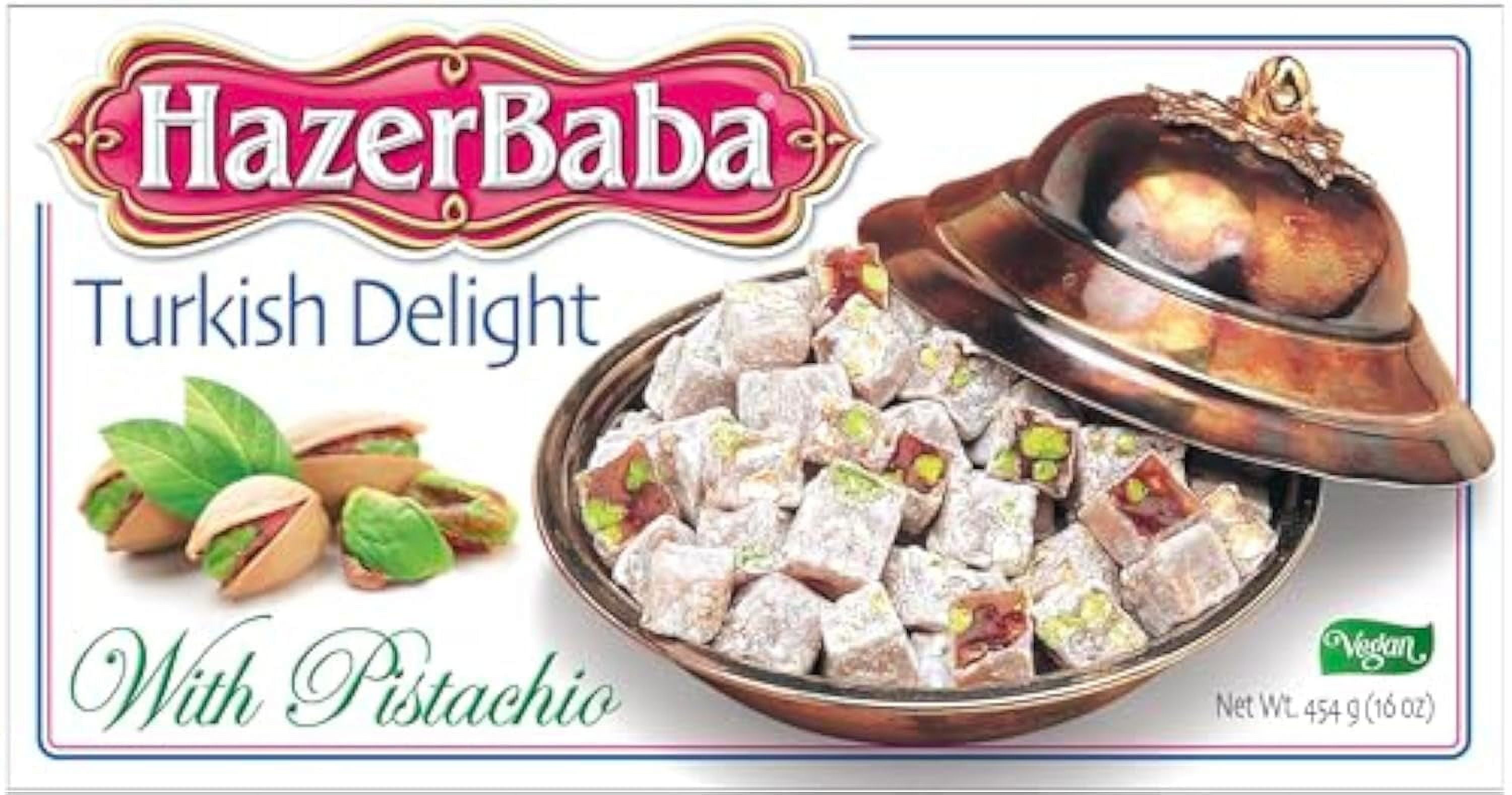 Hazer Baba Turkish Delight With Pistachio, 16oz - Walmart.com