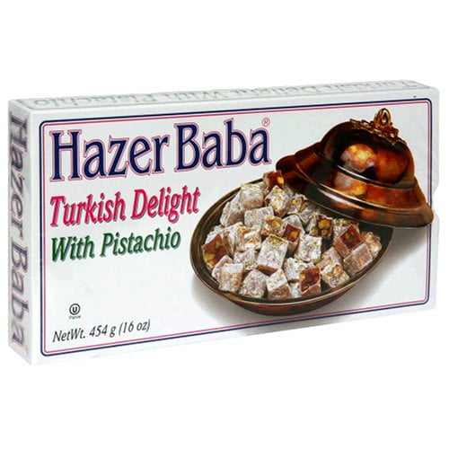Hazer Baba Turkish Delight with Pistachio, 16-Ounce Boxes (Pack of 4 ...