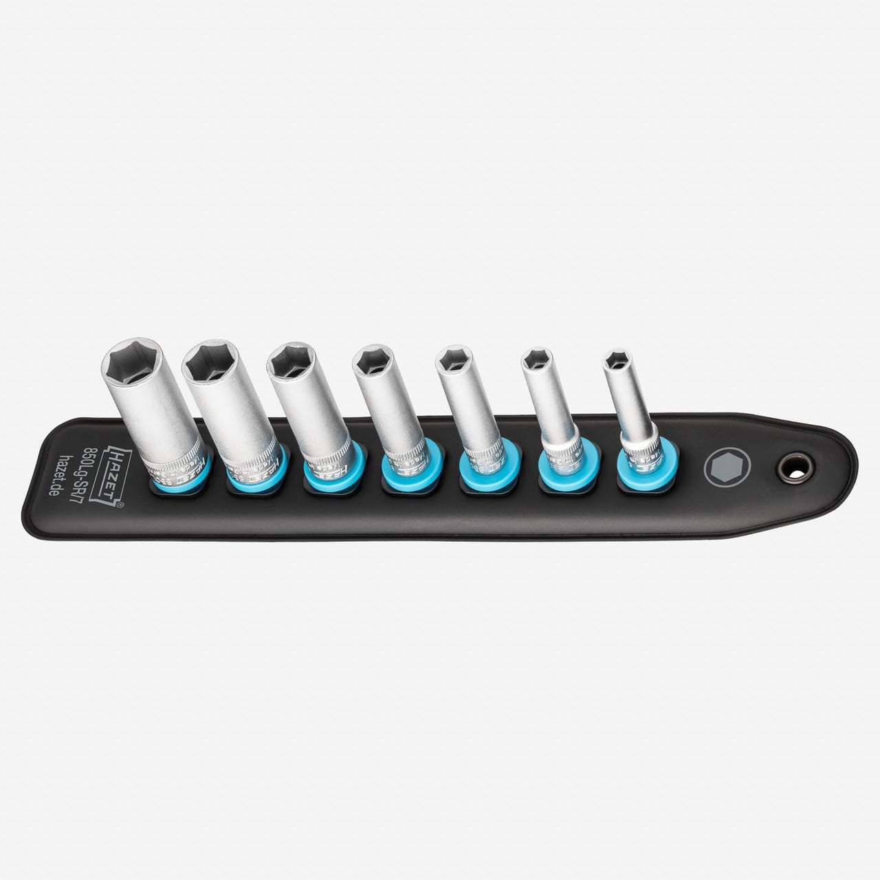 Hazet 850LG-SR/7 SmartRail 1/4" Metric Deep Socket Set, 7 Pieces ...