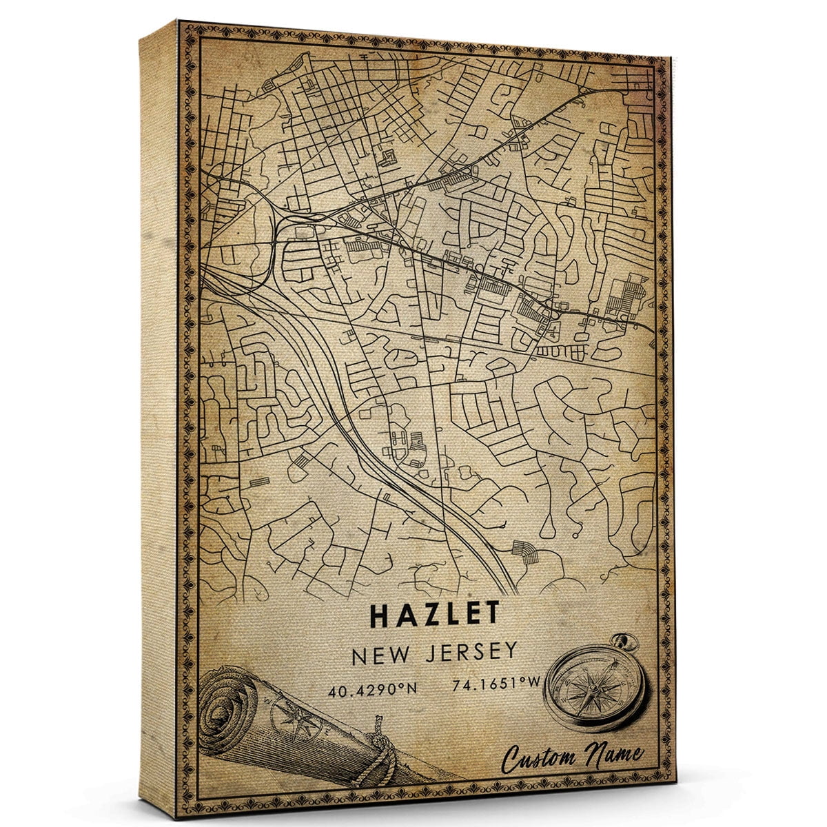 Hazlet Map Poster, New Jersey Map Art Poster, Canvas, Hazlet Map City ...