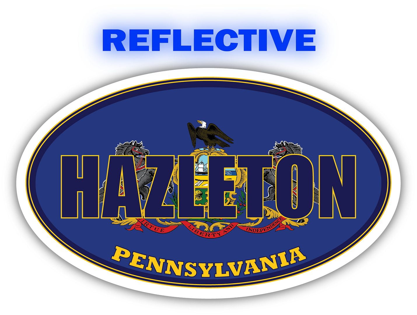 Hazleton City Pennsylvania State Flag | PA Flag Luzerne County Oval ...