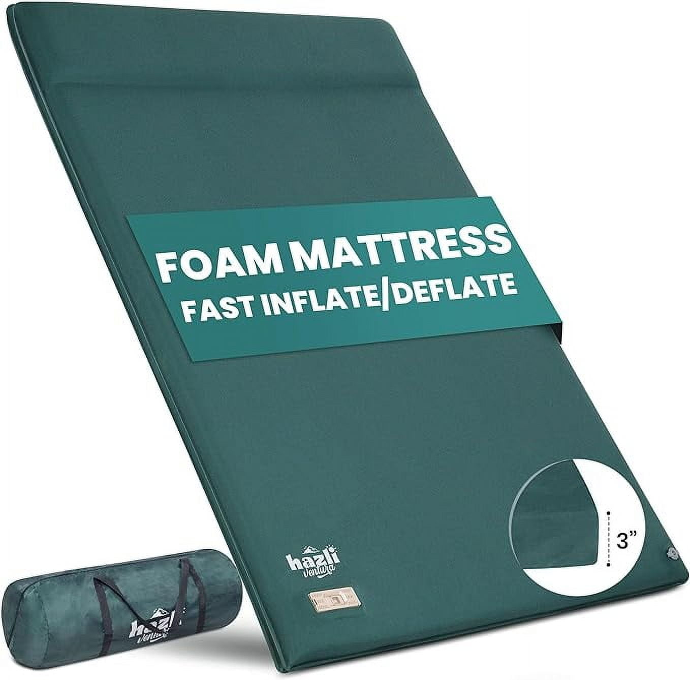 Hazli Inflatable Foam Camping Mattress - Comfortable Roll Up Mattress ...