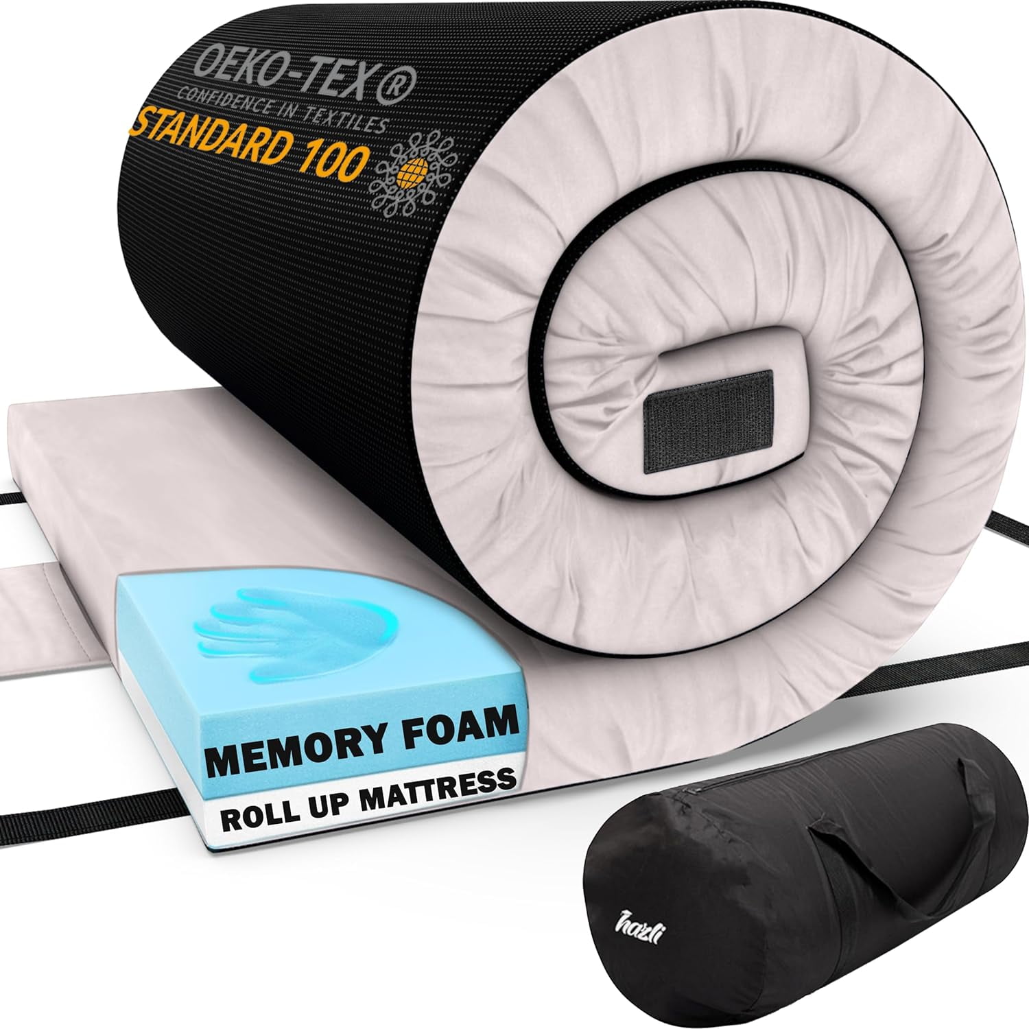 Hazli Matrix Memory Foam Camping Mattress Pad - Roll Up Mattress - Cot ...
