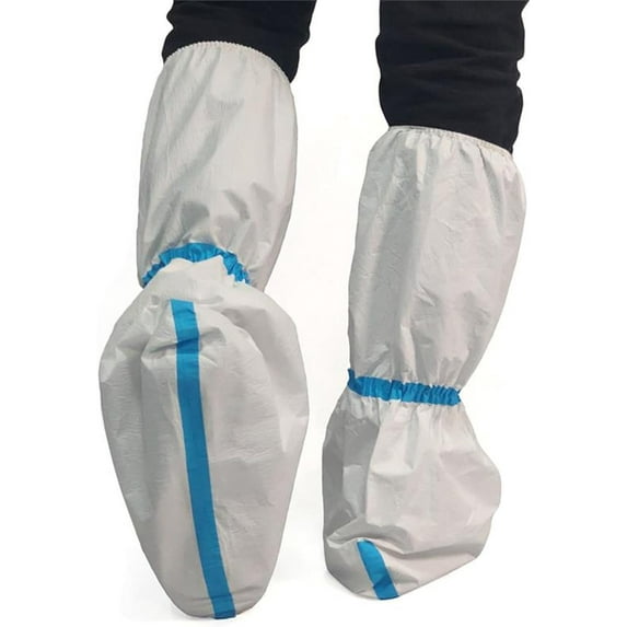 Hazmat Boot and Shoe Covers 6 Pairs Disposable Knee High Booties Non ...