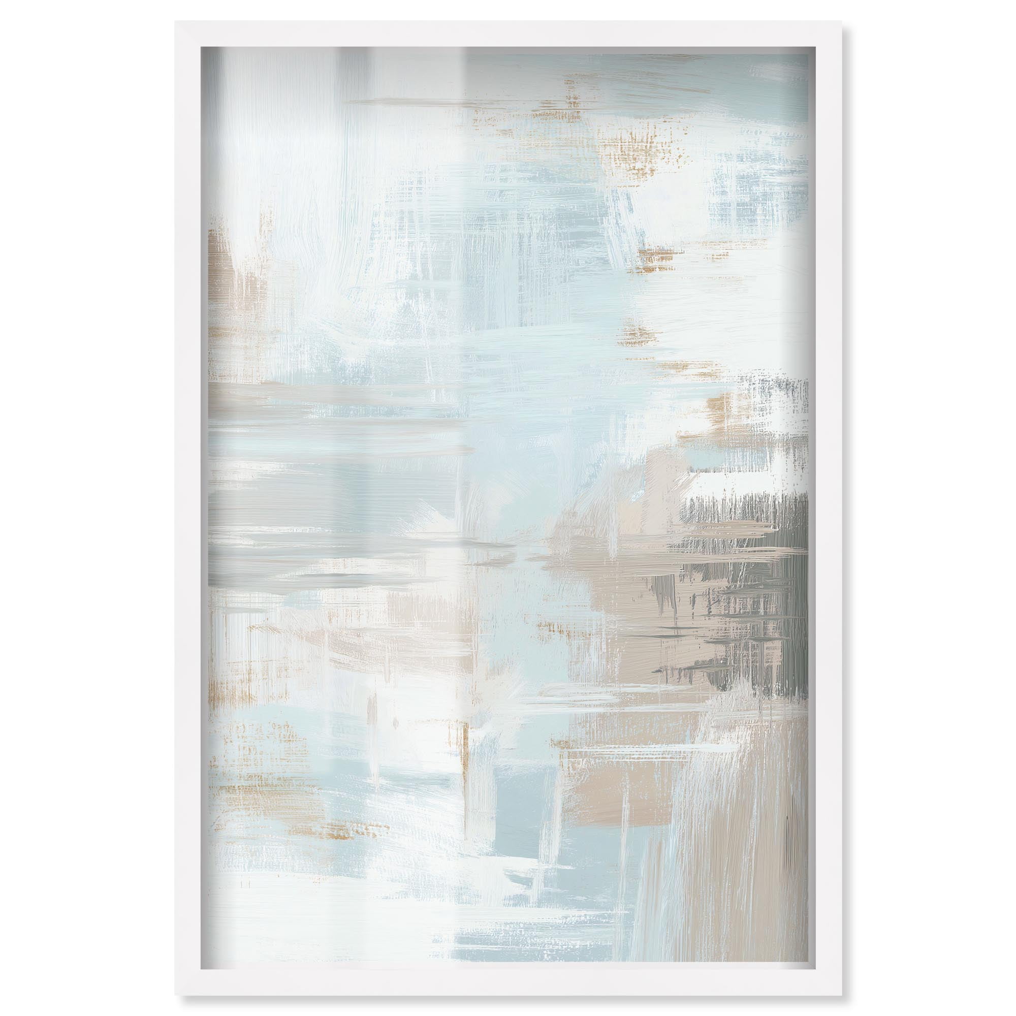 Hazy Coast I Shadowbox Print Boho Wall Decor by Art Remedy, White Frame ...