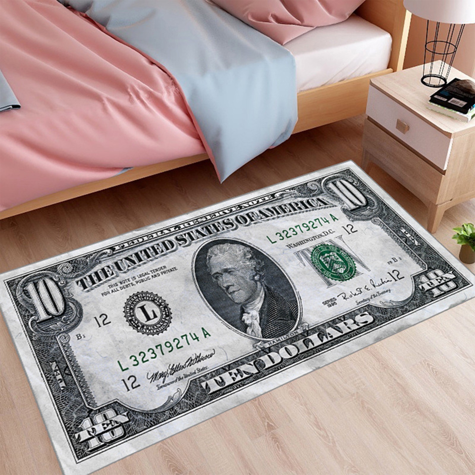 Hbdhejl 100 Dollar Bill Carpet Non Absorbent Print Doormat 100 Dollar ...