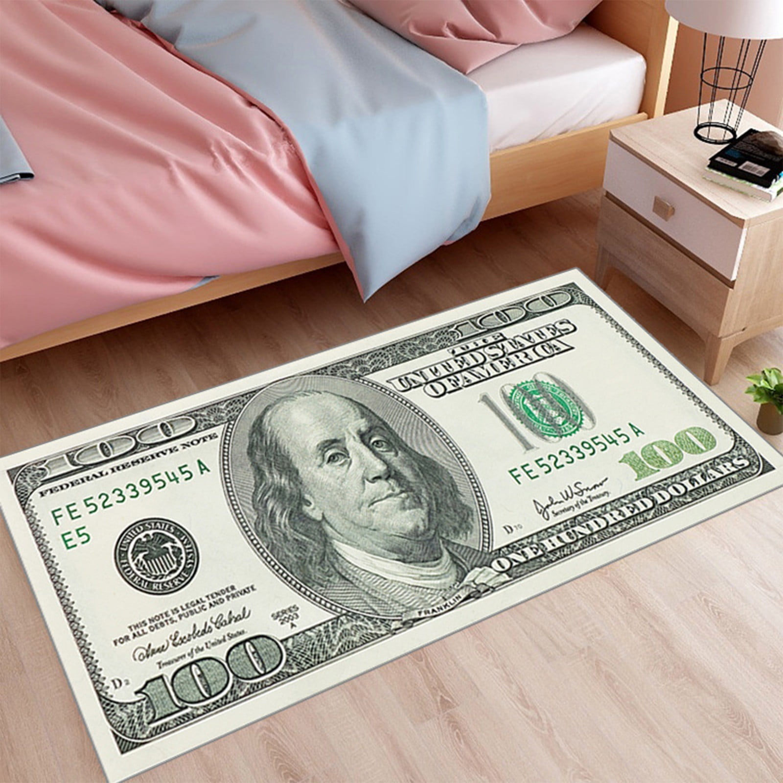 Hbdhejl 100 Dollar Bill Carpet Non Absorbent Print Doormat 100 Dollar ...