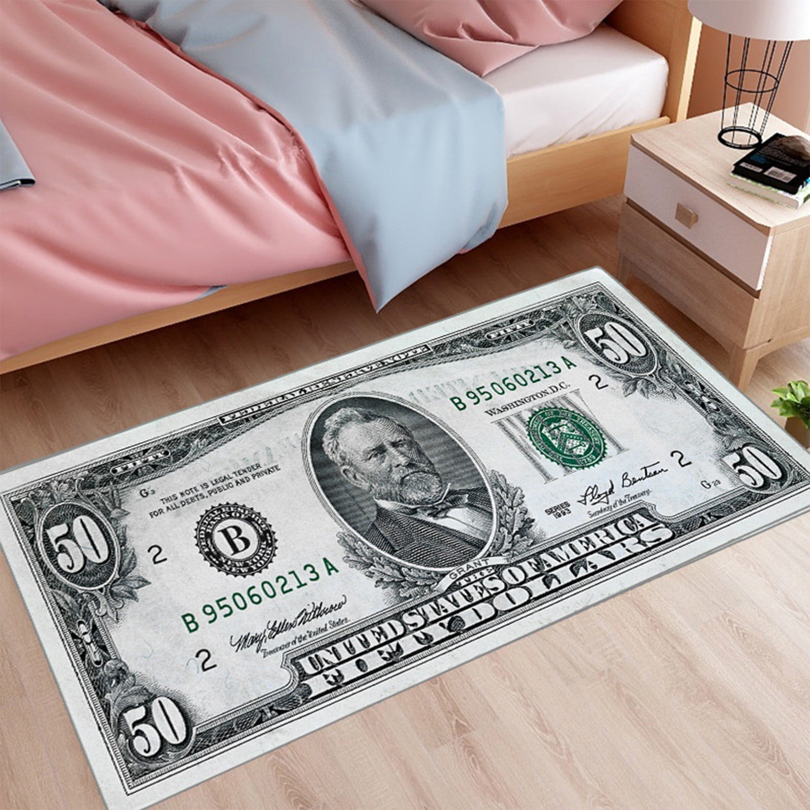 Hbdhejl 100 Dollar Bill Carpet Non Absorbent Print Doormat 100 Dollar ...