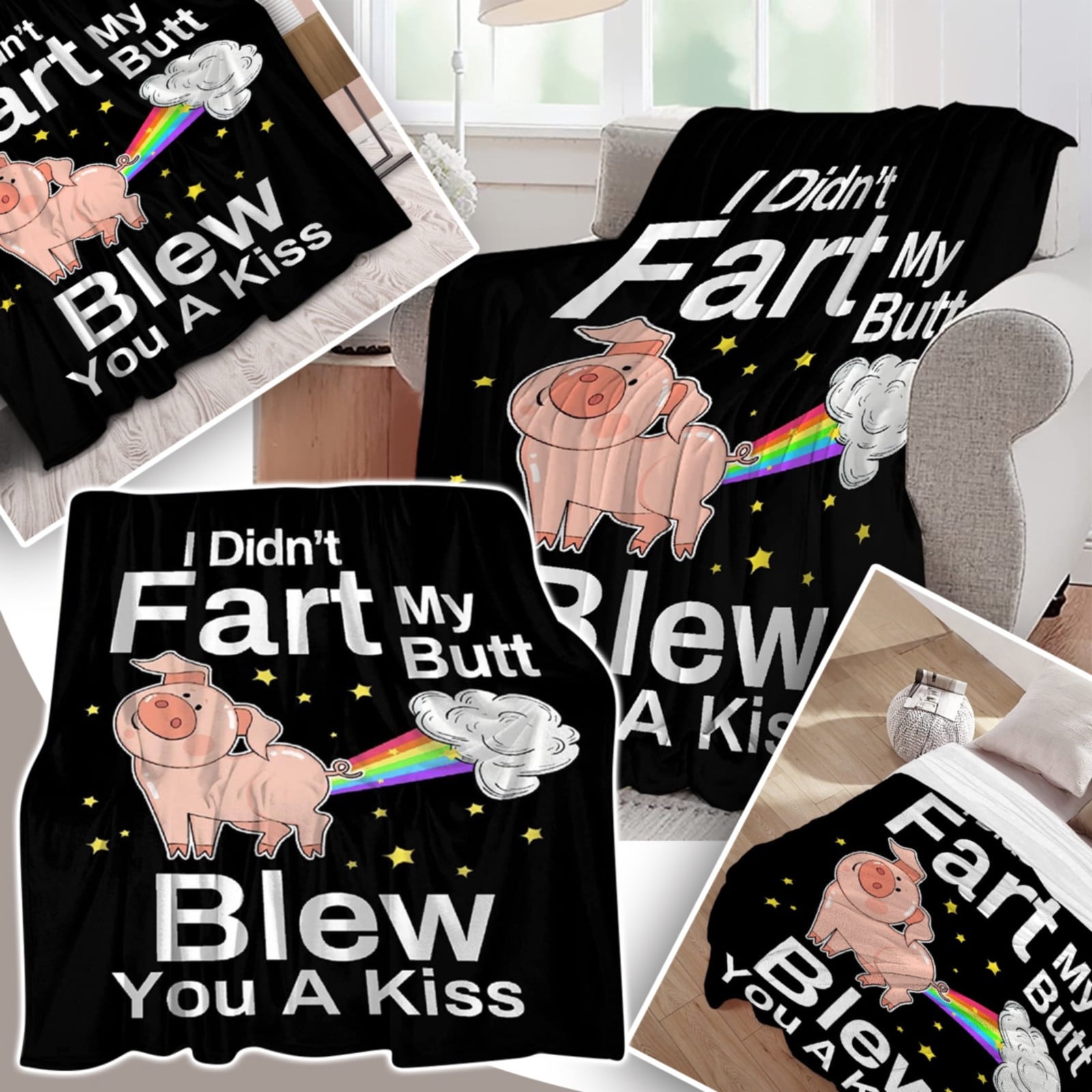 Bysome Blanket Pig Blanket Printed Flange Printed Air Conditioning ...