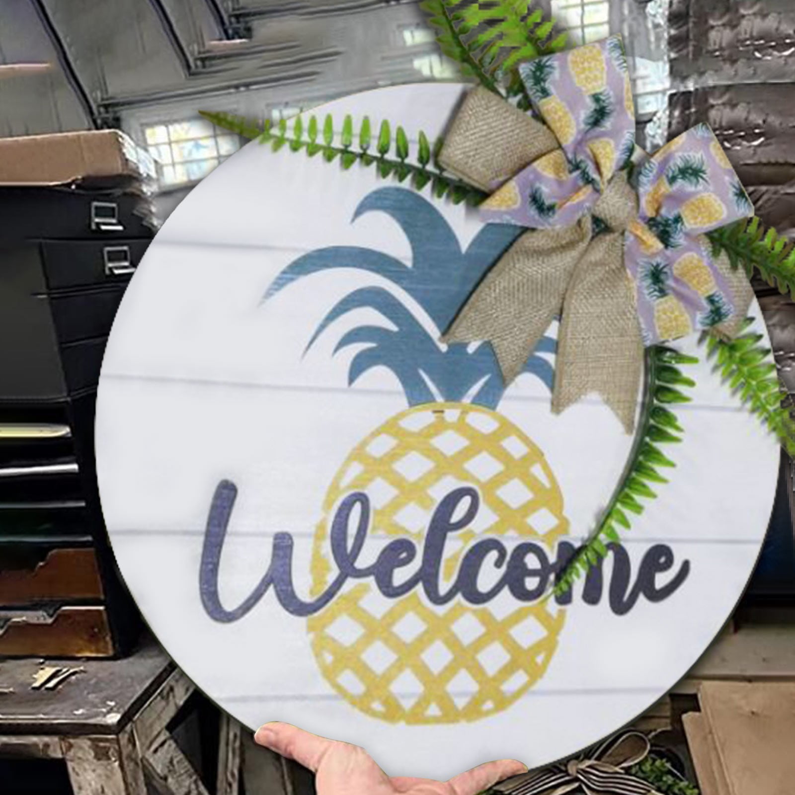 Hbdhejl Farmhouse Decor Cute Pineapple Door Sign Eye Catching Door ...