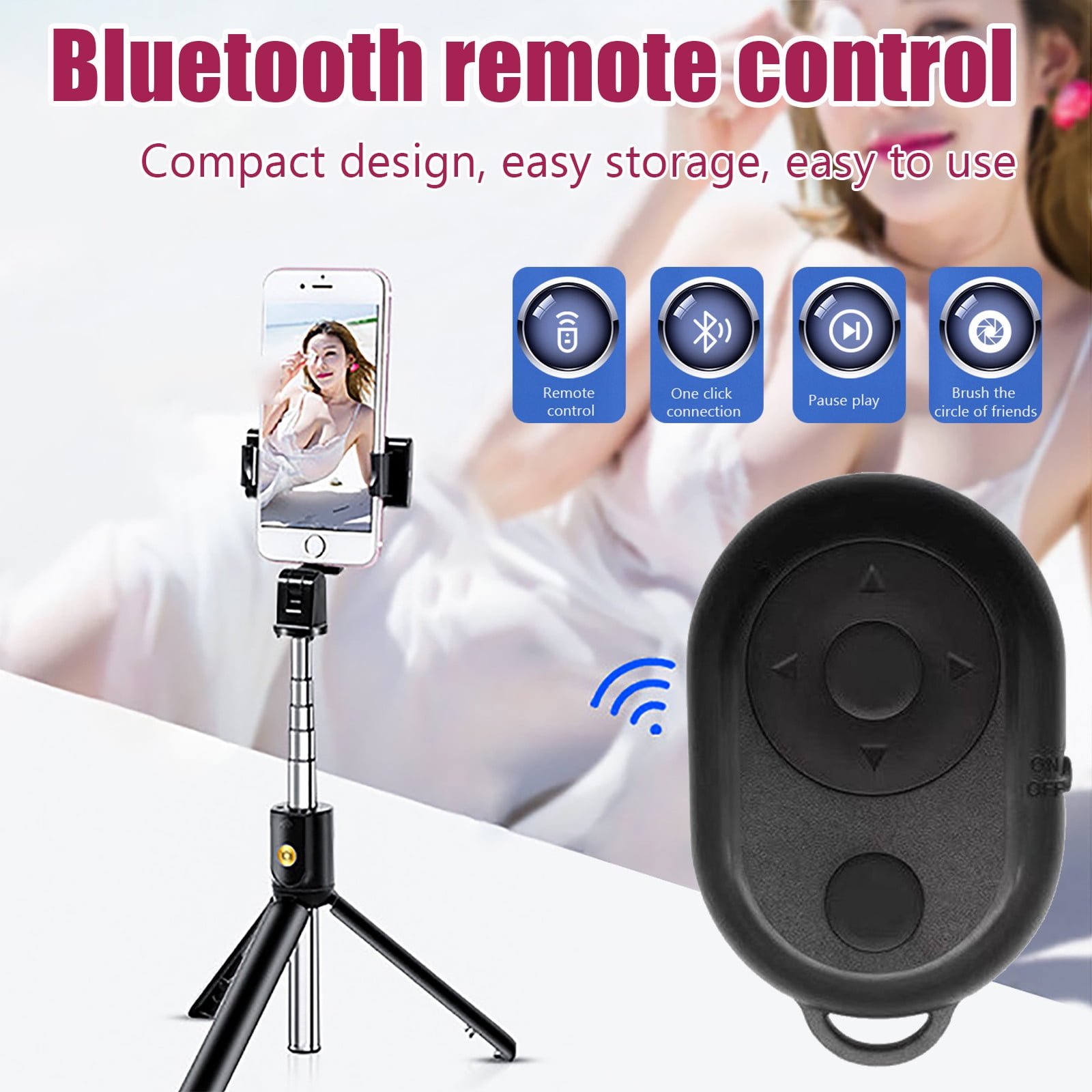 Hbdhejl Mini Wireless Bluetooth Remote Shutter Controller Button Self-Timer Camera - Walmart.com