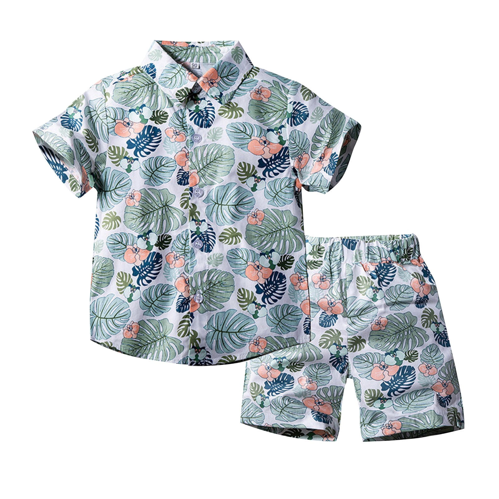 Bysome Outfit Set For Boys Tropical Print Shirt Beach Pants Kids ...