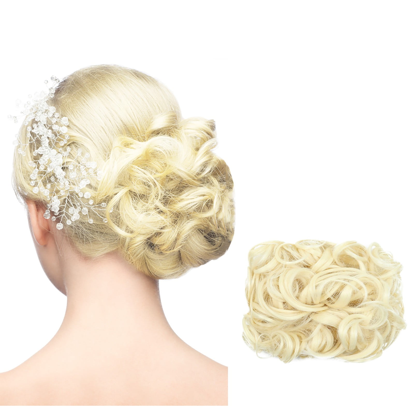 Bysome Wigs For Women Mega Large Thick Curly Chignon Messy Bun Updo ...