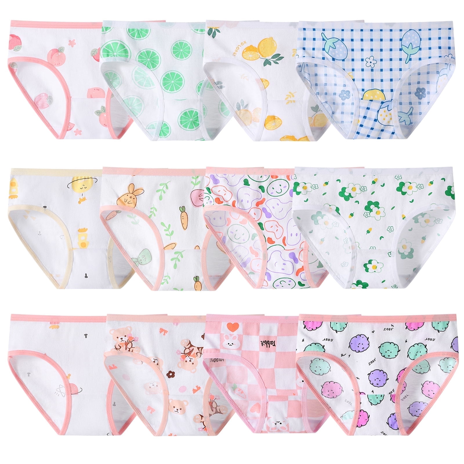Hbhpov Girl's Cute Briefs Baby Super Cotton Underwear, 12 Pack , Sizes ...