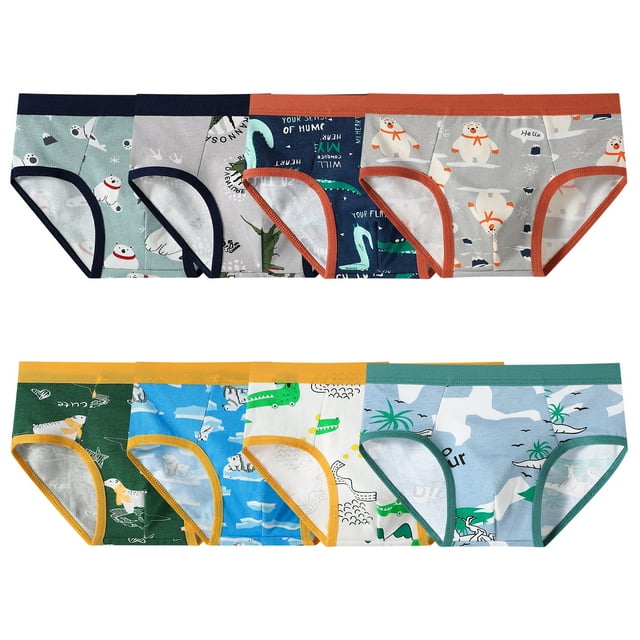 Hbhpov Toddler Boys Underwear, Cotton Briefs, 8 Pack, Sizes 3T-10T ...