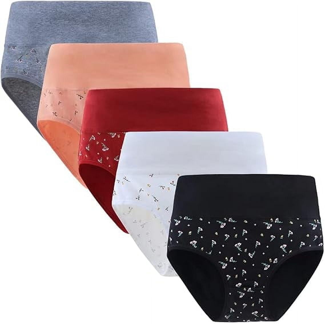 Hbhpov Womens Cotton Underwear High Waist Briefs Tummy Control Stretch ...