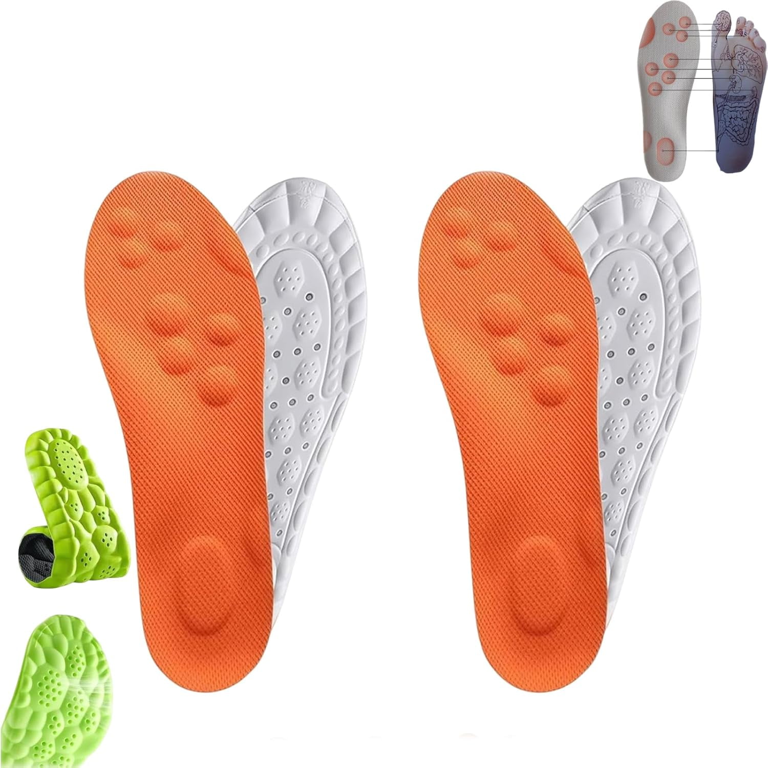 Hbtdoern 2 Pairs Soft Elastic Breathable Shoe Insoles, 4D Memory Foam ...