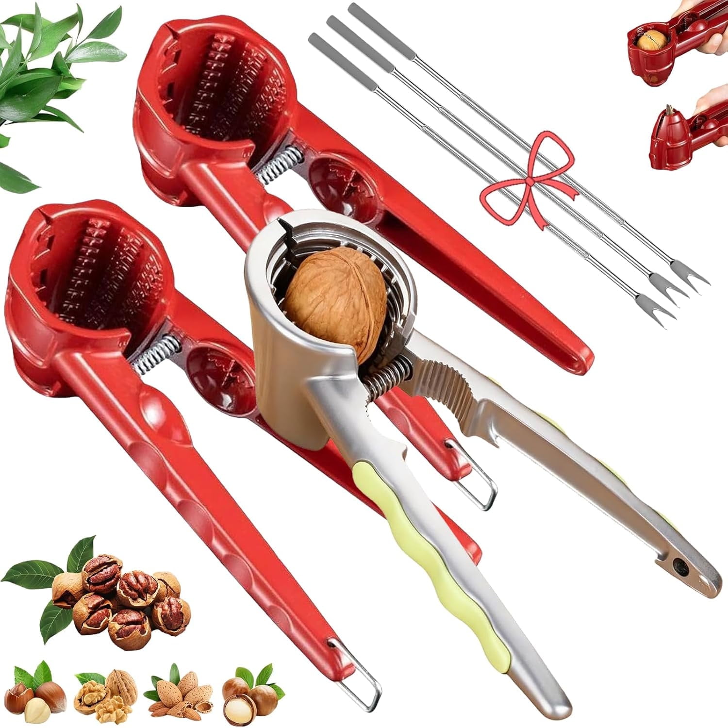 Hbtdoern Multifunction Nutcracker With Non Slip Handle, 2026 Chestnut ...