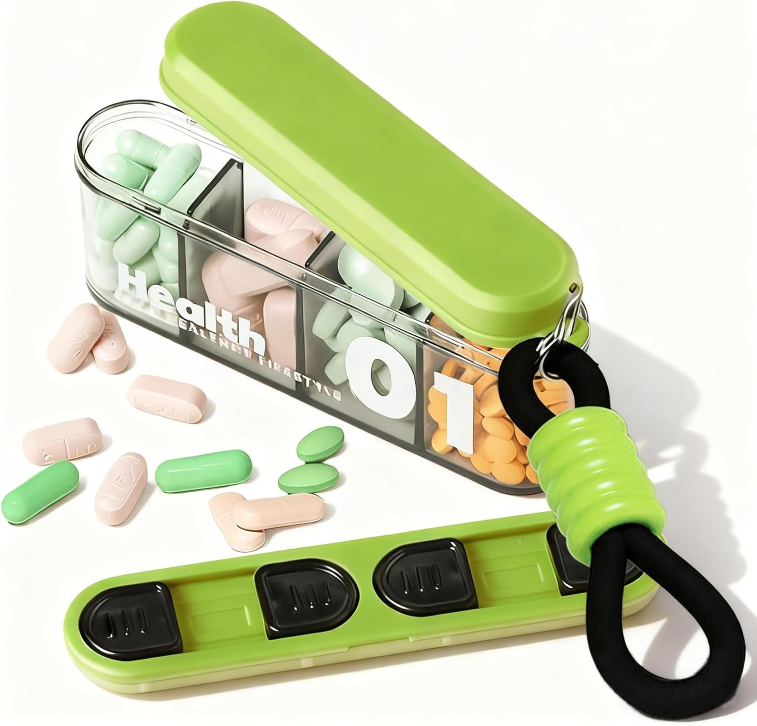 Hbtdoern Outdoor 4 Compartment Portable Sealed Pill Organiser, Pill ...