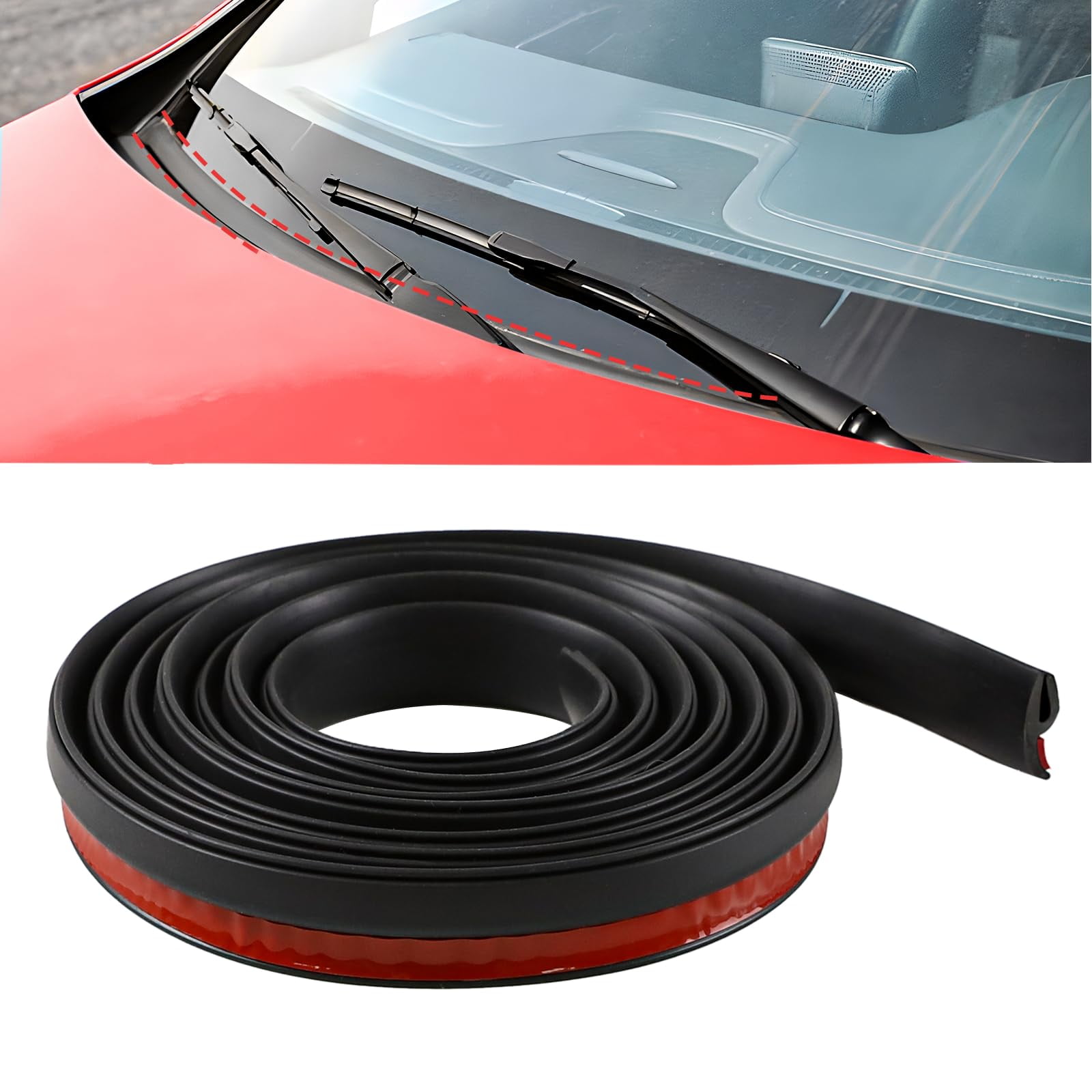 Hbxdeco Car Front Windshield DHF10 Rubber Seal Strip, 2M/6.5FT Car ...