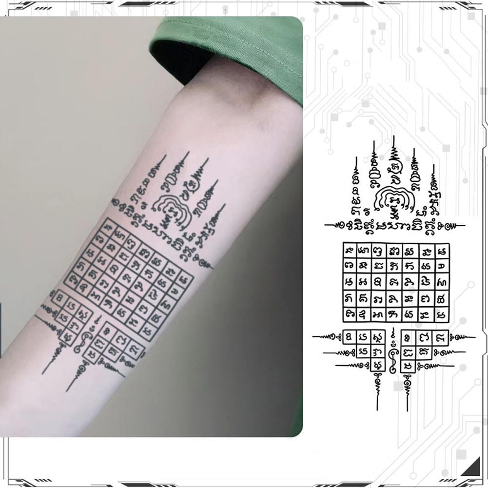 Hc-706 Thai Bible Half Arm Tattoo Sticker Herbal Juice Tattoo Sticker ...