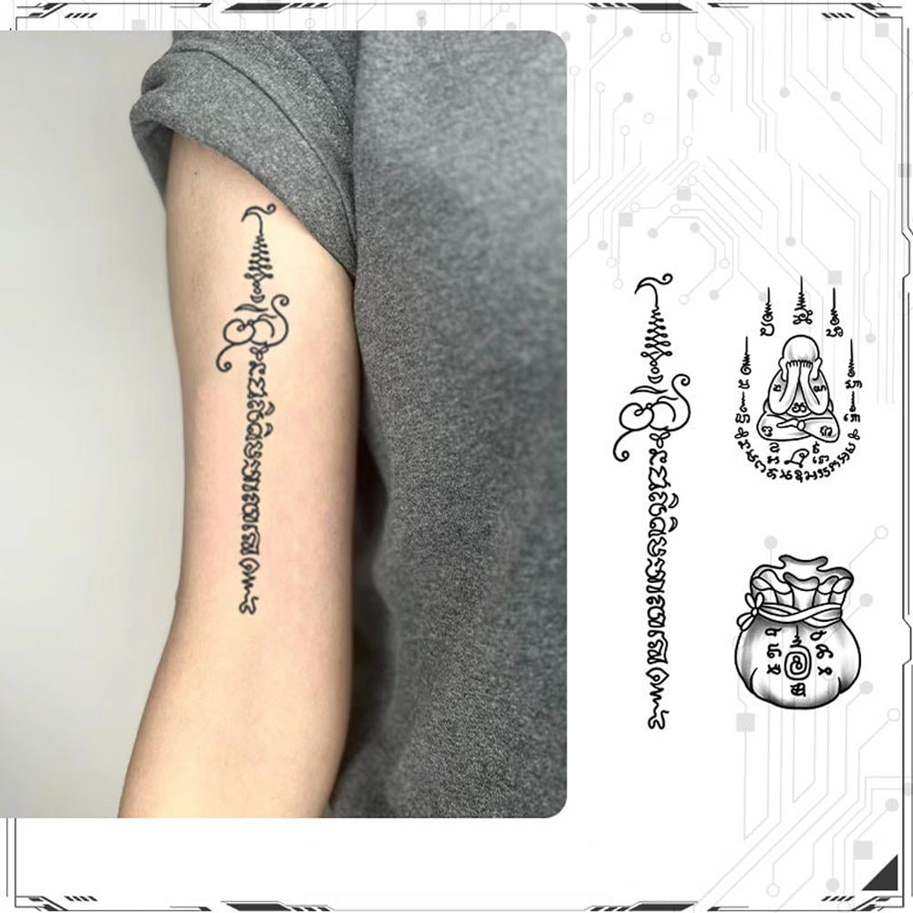 Hc-709 Thai Bible Half Arm Tattoo Sticker Herbal Juice Tattoo Sticker ...