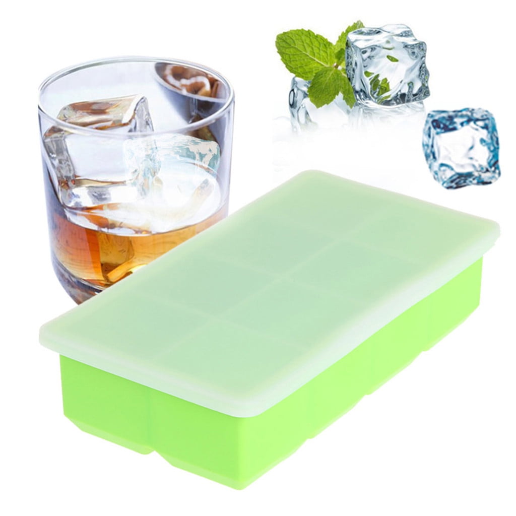 Hcnuuo Ice Cube Tray Covered Ice Tray Set With 8 Ice Cubes Molds ...