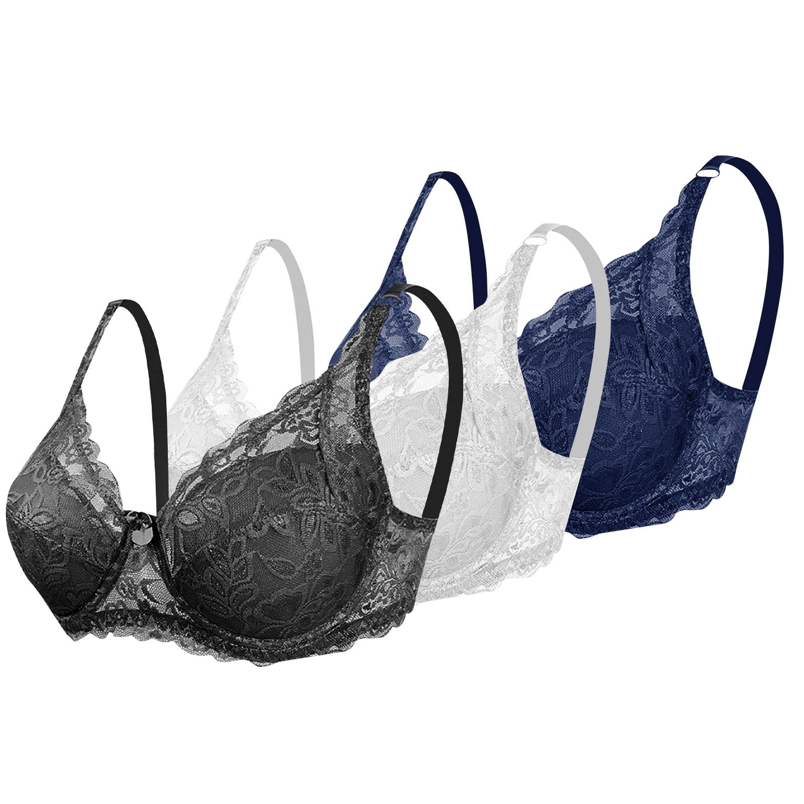 Hcnuuo Lace Bras for Women Comfort Lightweight Wireless Correcting Bra ...