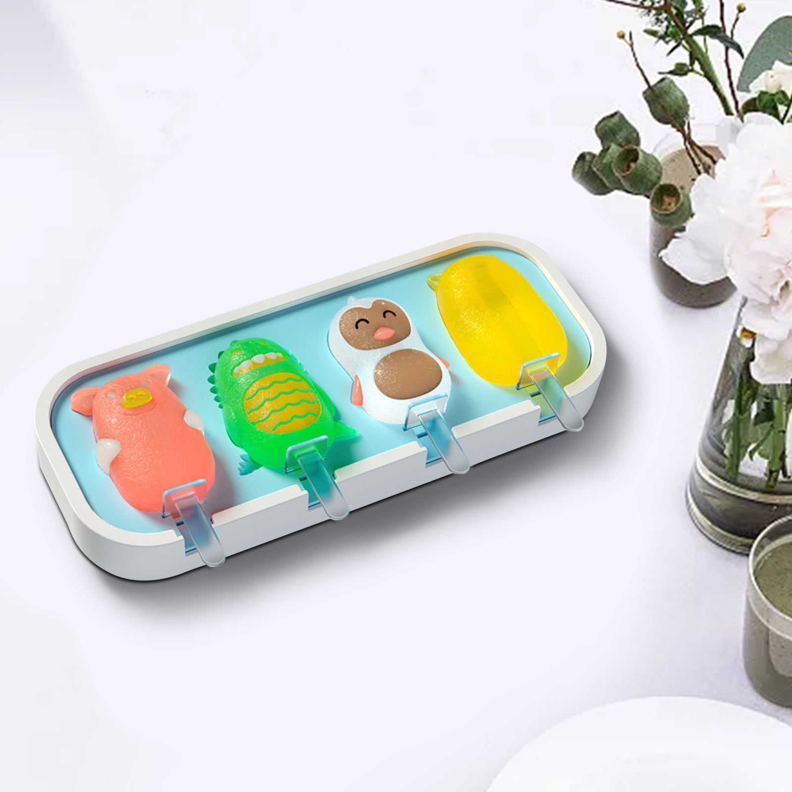 Hcnuuo Popsicle Molds Popsicle Set 4 Pieces Homemade Silicone Popsicle ...