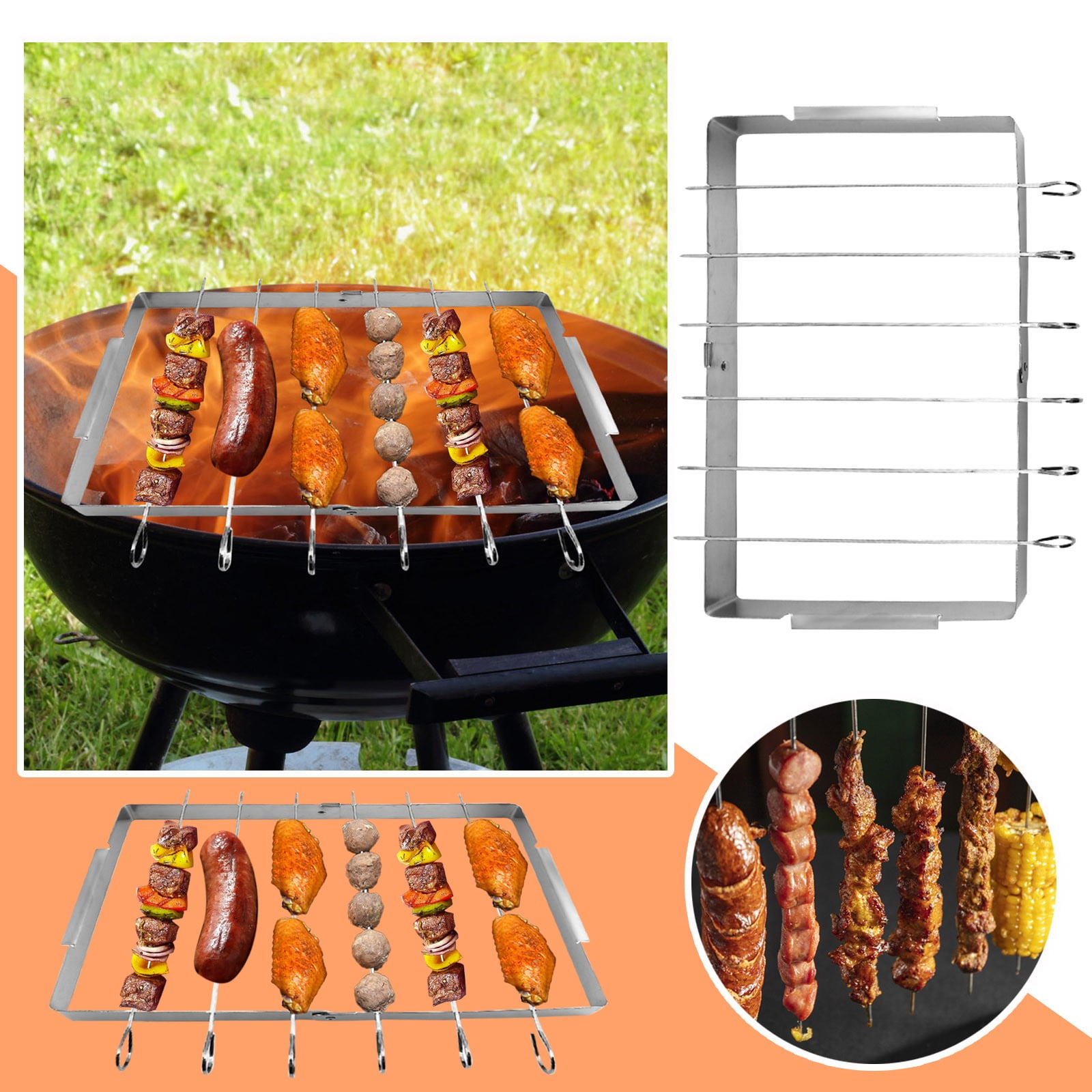 Hcnuuo Price Drop Alert! Barbecue Skewer Rack Barbecue Skewer And ...