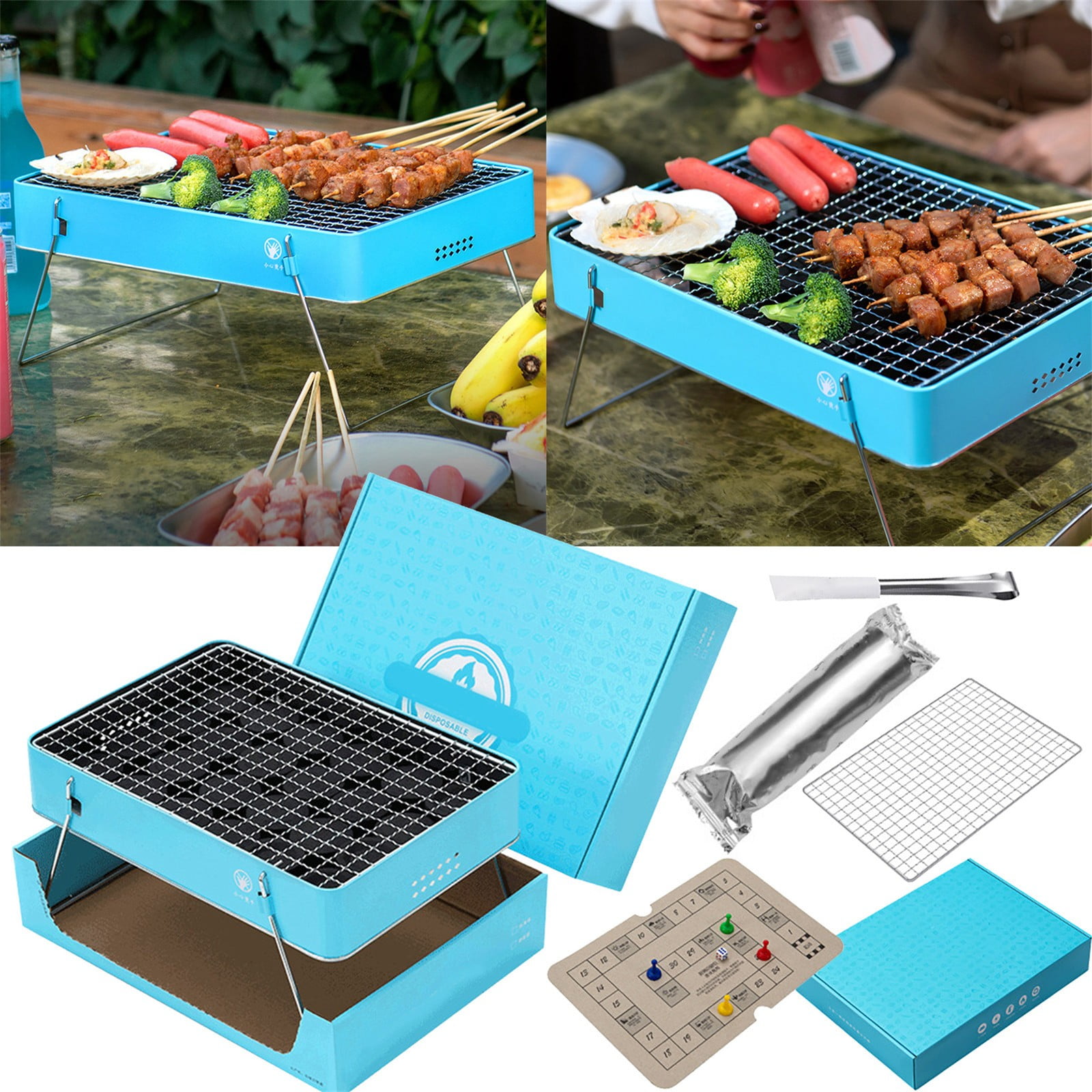 Hcnuuo Price Drop Alert! Foldable Compact Vent Holes BBQ Grill Portable ...