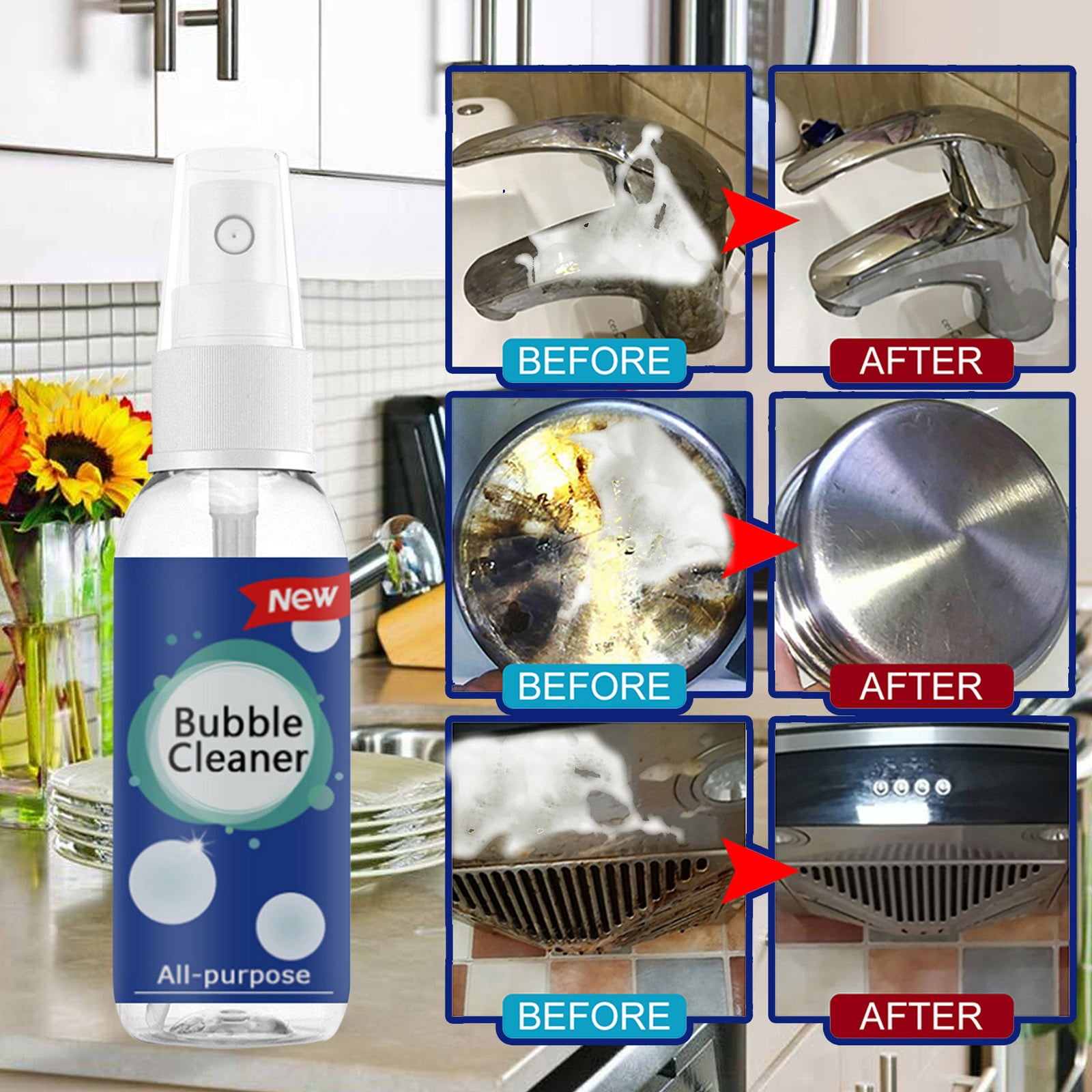 Hcnuuo Price Drop Alert! Kitchen Foam Cleaner Range Hood Stainless ...