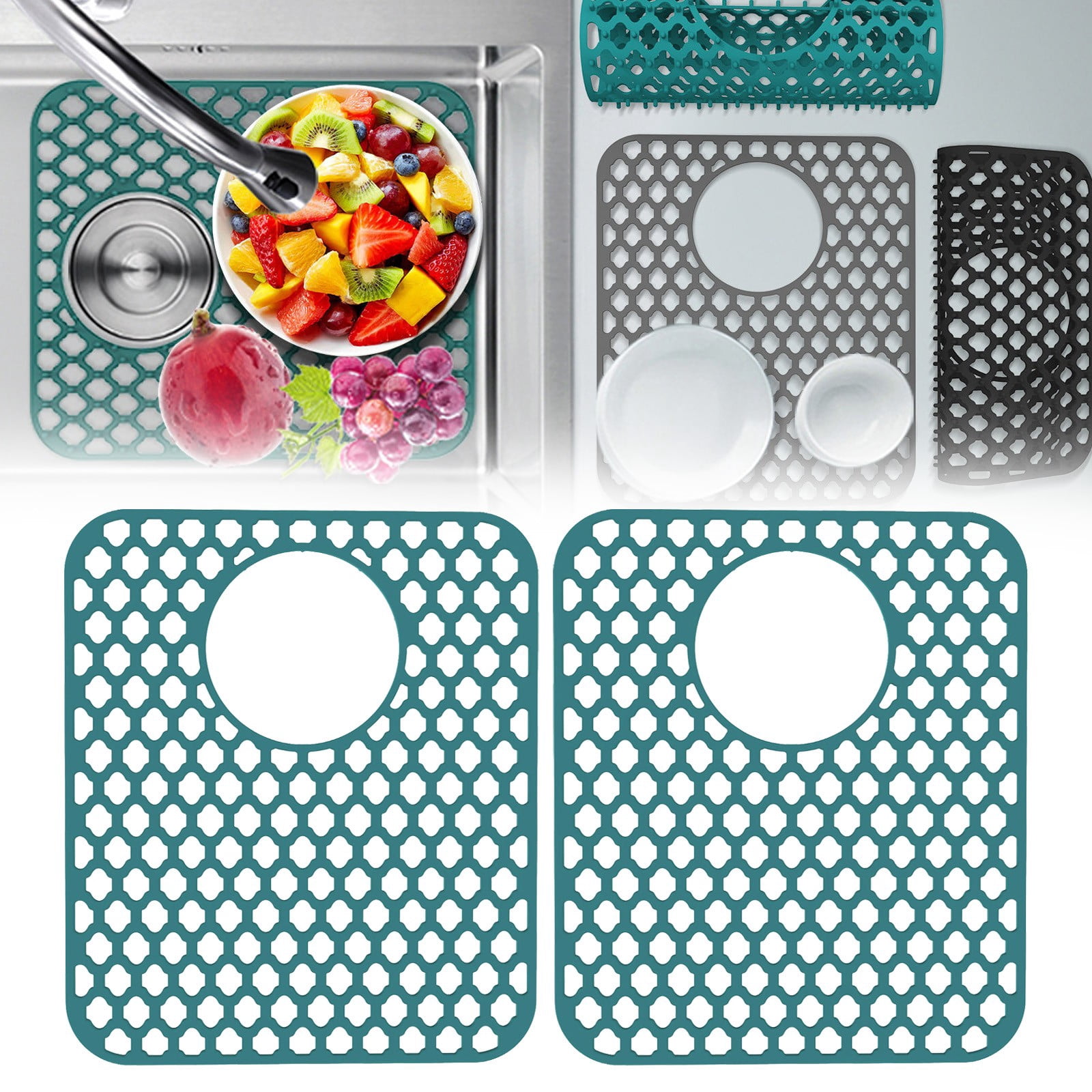Hcnuuo Pro Chef's Choice Silicone Kitchen Sink Protector Mat Folding ...
