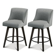 CHITA 26" Swivel Counter Height Bar Stools Set of 2 Wood Barstools with ...