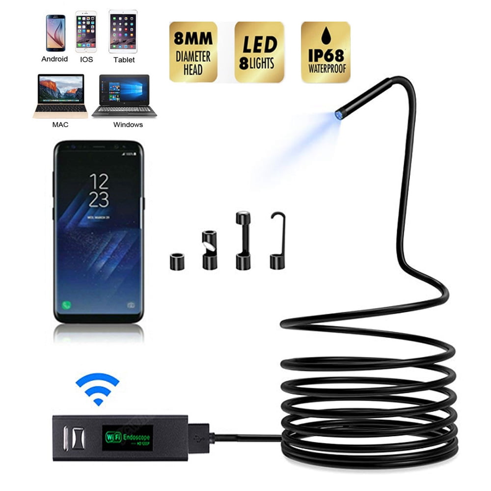 Hd 1200p wifi endoscope camera usb ip68 waterproof borescope semi rigid ...