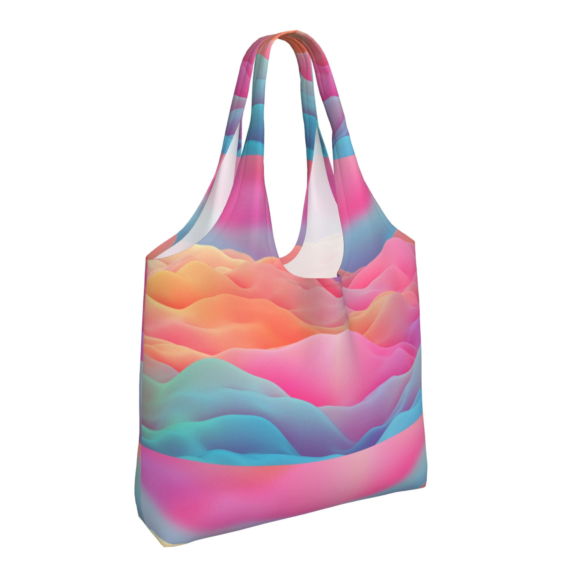 Hd Picture Of Color Clouds Canvas Tote Pocket For Women,Totes Bag With ...