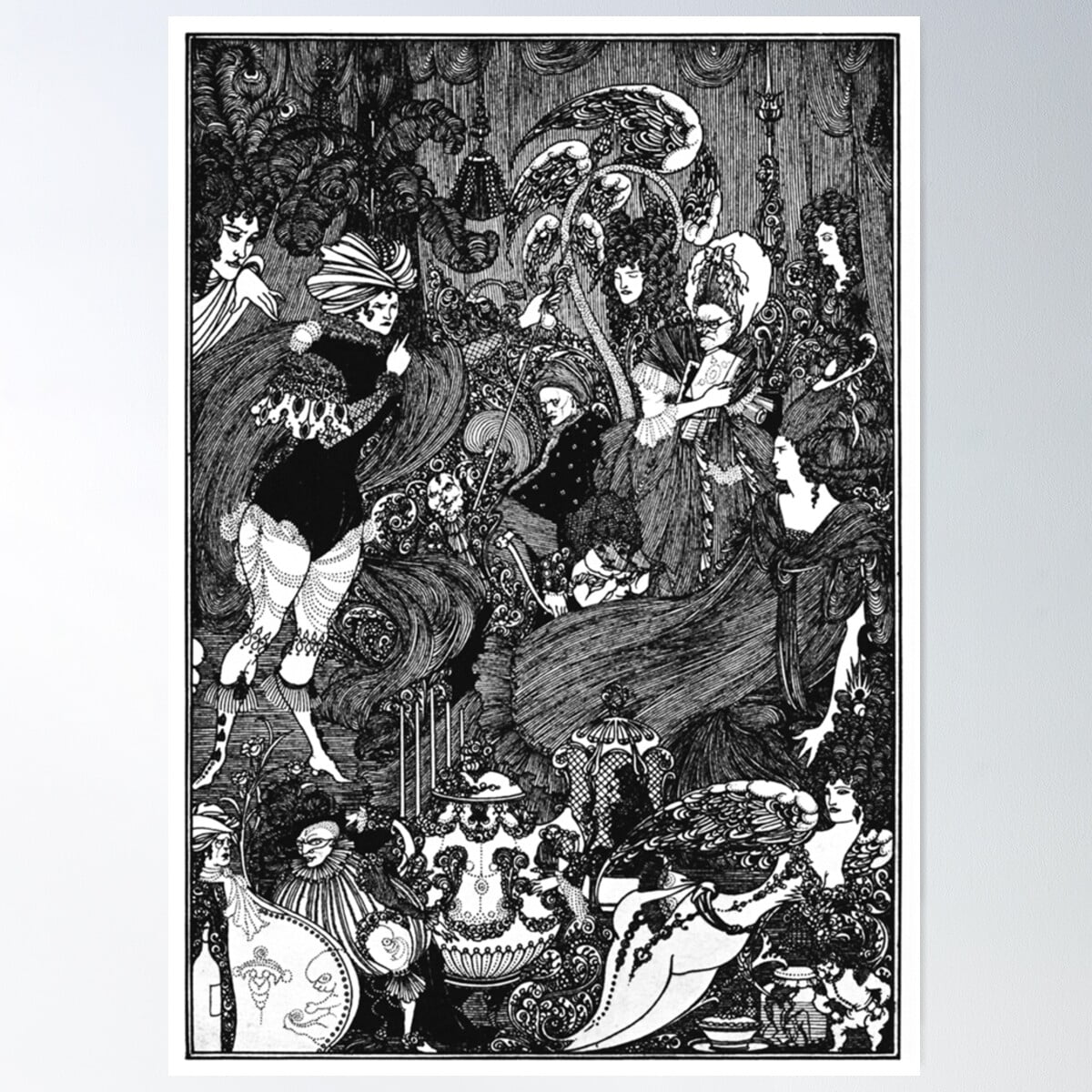 Hd The Cave ; By Aubrey Beardsley (1896) Poster Wall Art, Modern Wall ...