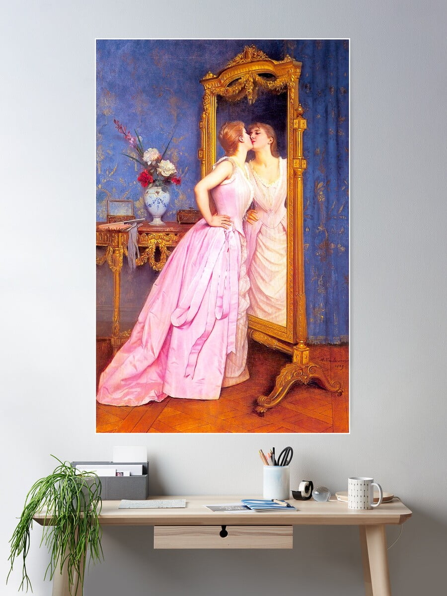 Hd Vanity By Auguste Toulmouche Poster Wall Art, Modern Wall Decor For ...