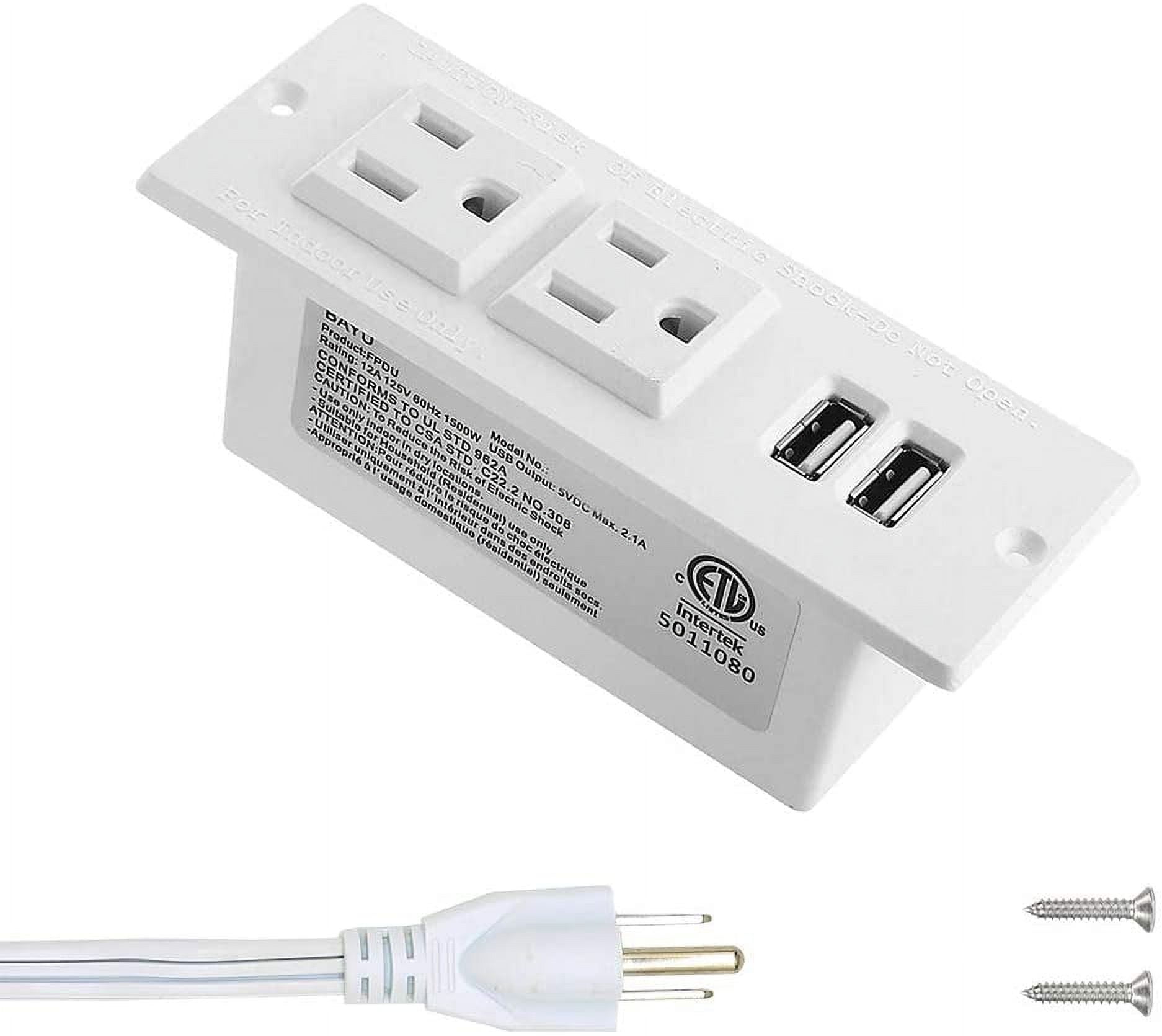 HdcTek 4 Outlet Surge Protector with 2 USB Hub - Walmart.com