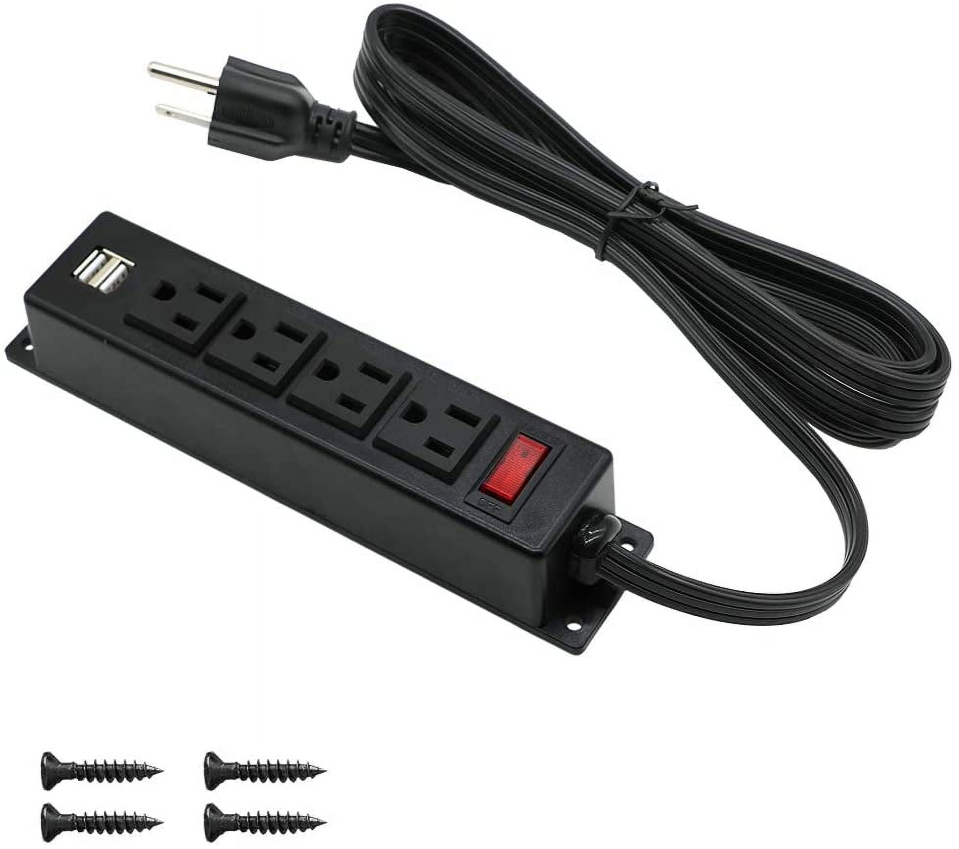 HdcTek Mountable Power Strip with Multiple Extension, USB Ports ...