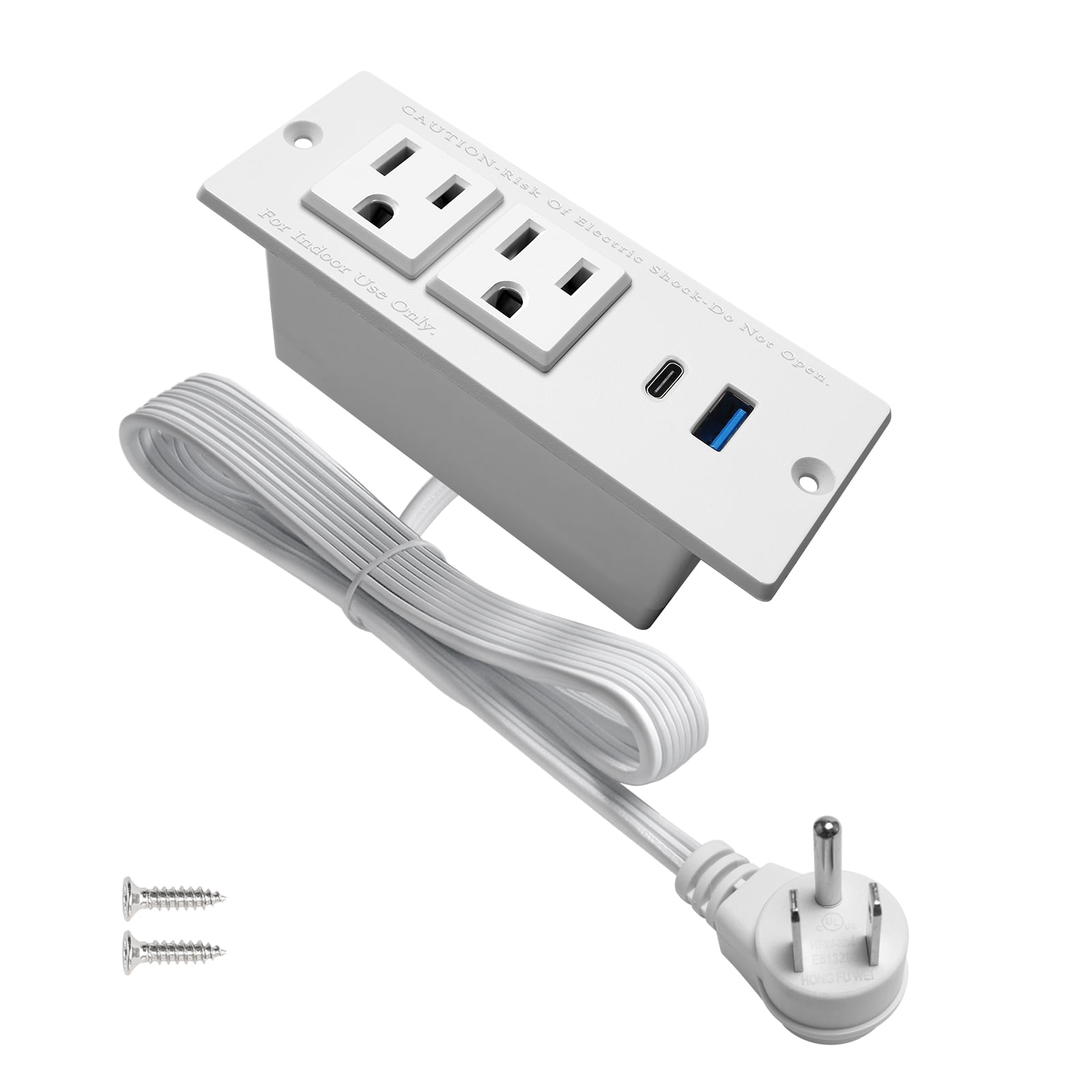 USB C Desk Recessed Power Strip Fast Charge Desktop Power Station 2 ...
