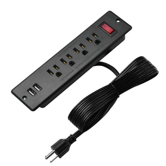 HdcTek USB Power Strip Recessed Power Outlet Mountable Desk Power Strip ...