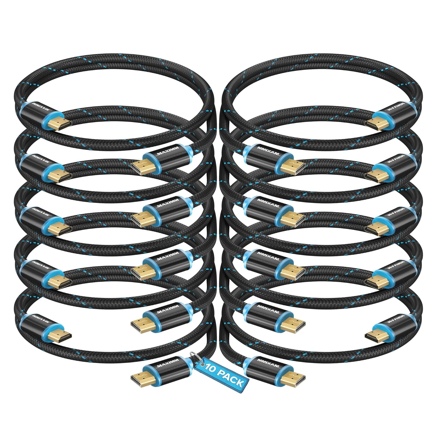 Hdmi Cable 4K Ultra Hd 1 Foot (10 Pack) Nylon Braided Hdmi 2.0 Cable ...