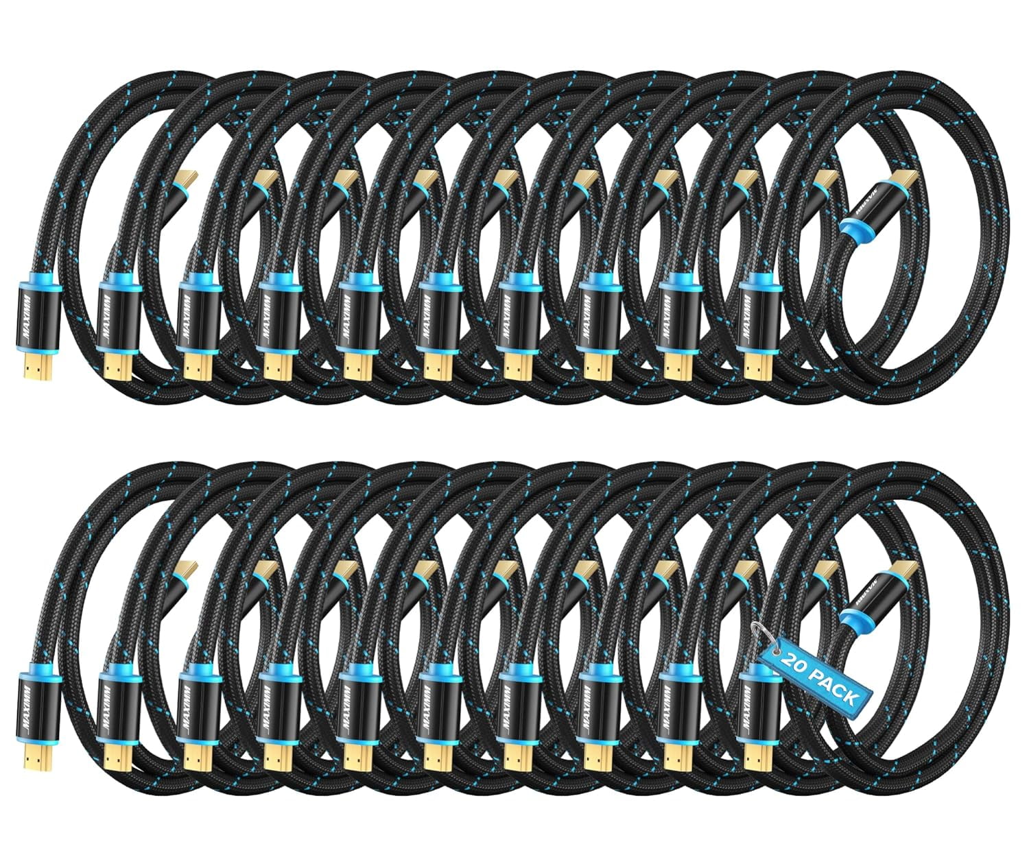 Hdmi Cable 4K Ultra Hd 1 Foot (20 Pack) Nylon Braided Hdmi 2.0 Cable ...