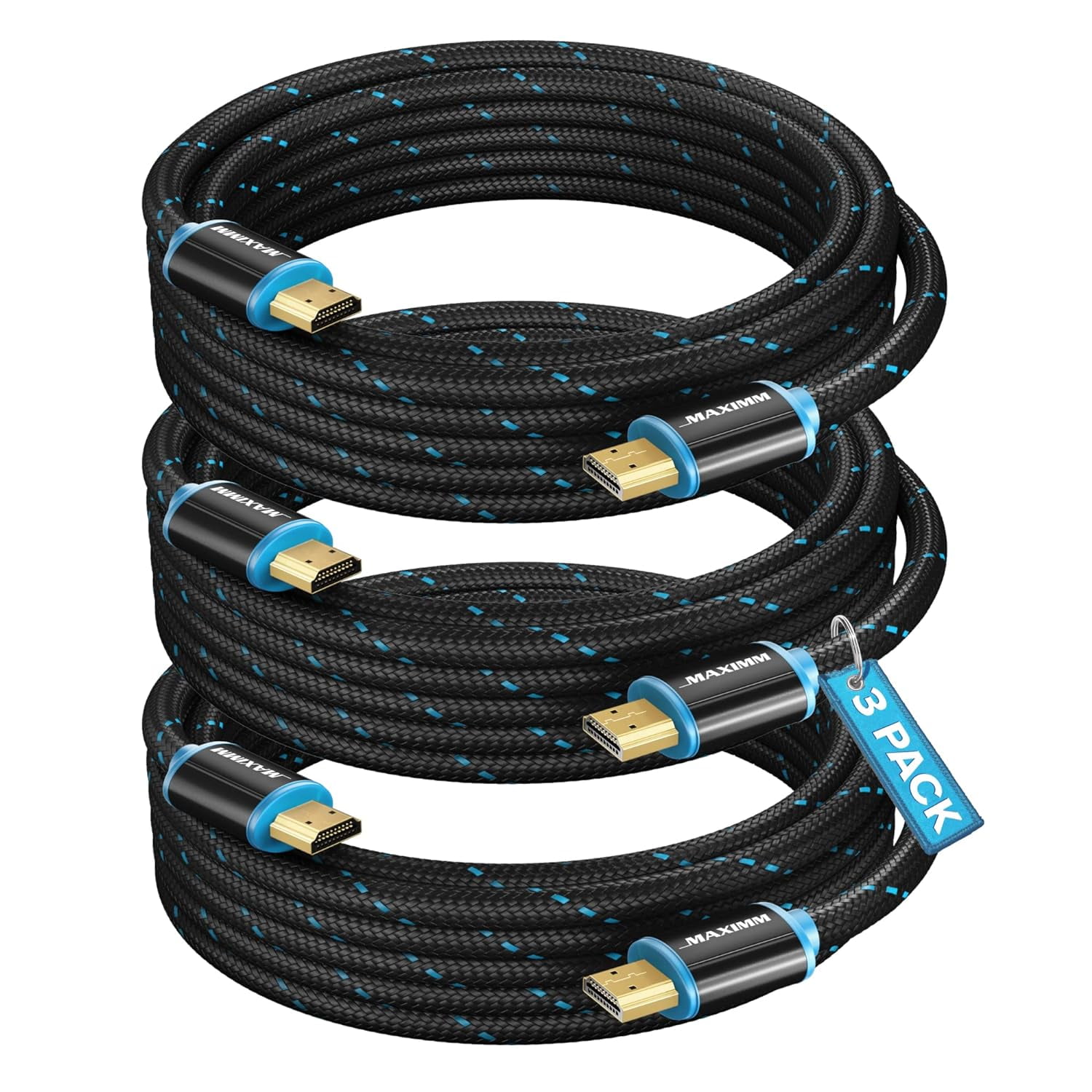 Hdmi Cable 4K Ultra Hd 10 Foot (3 Pack) Nylon Braided Hdmi 2.0 Cable ...