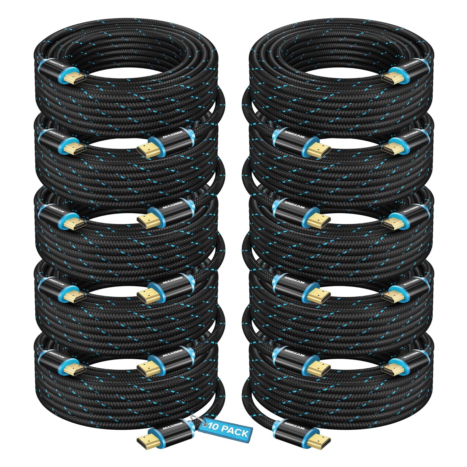 Hdmi Cable 4K Ultra Hd 20 Foot (10 Pack) Nylon Braided Hdmi 2.0 Cable ...