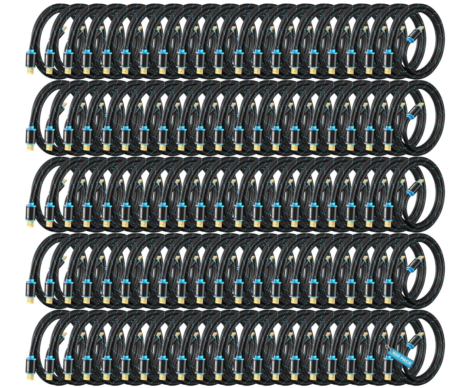 Hdmi Cable 4K Ultra Hd 3 Foot (100 Pack) Nylon Braided Hdmi 2.0 Cable ...