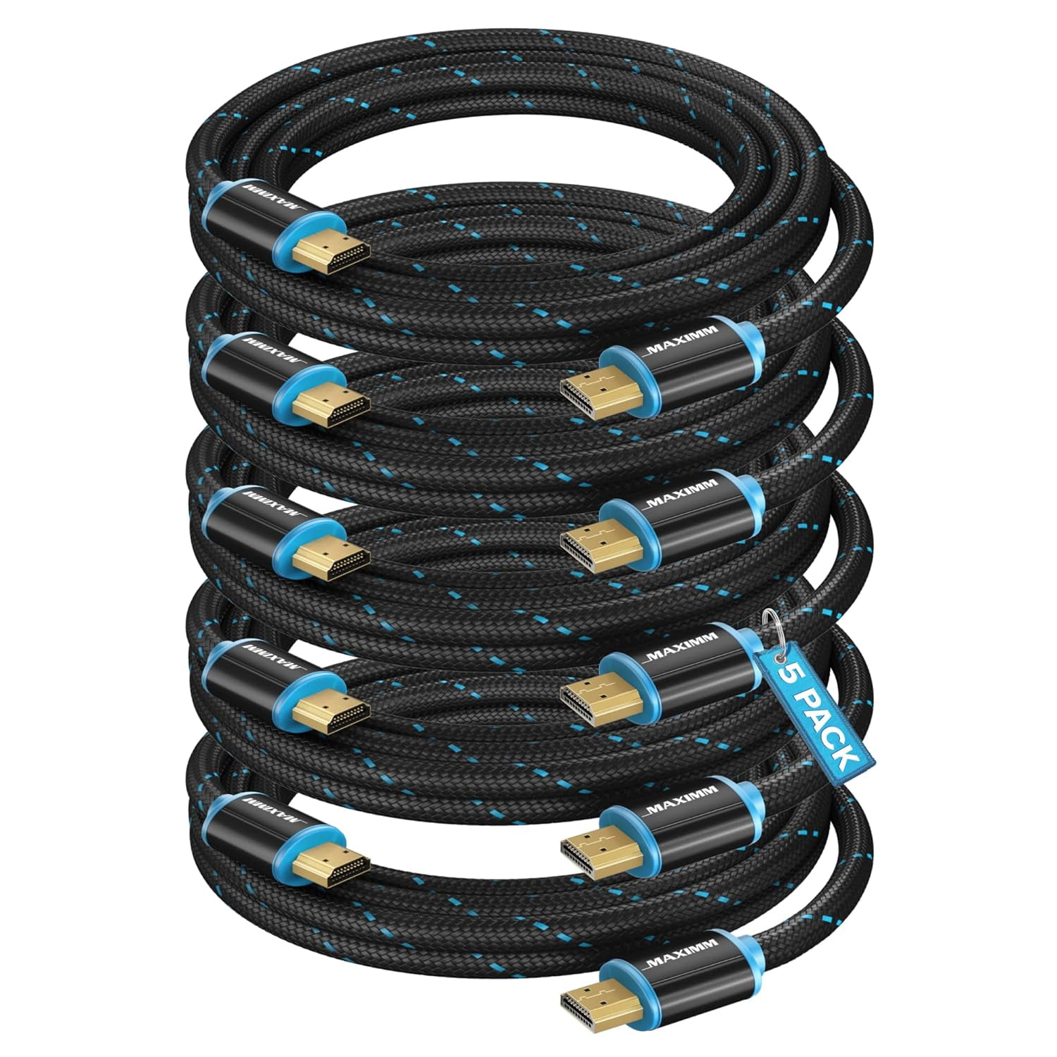 Hdmi Cable 4K Ultra Hd 6 Foot (5 Pack) Nylon Braided Hdmi 2.0 Cable ...