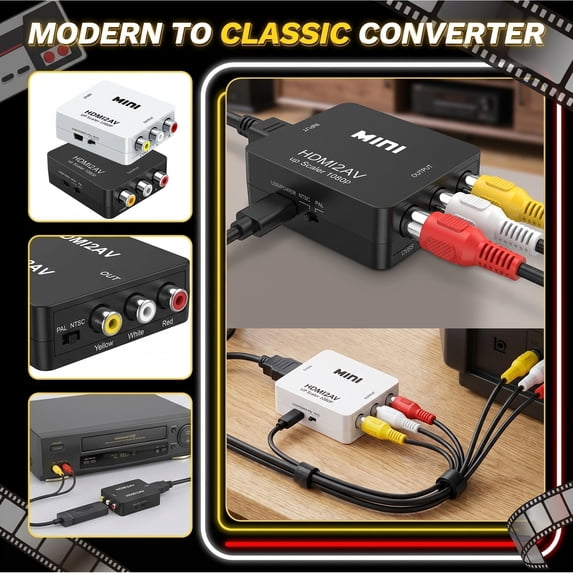 Hdmi to Av Converter Adapter Plug Converter for Older Tvs Compatible ...