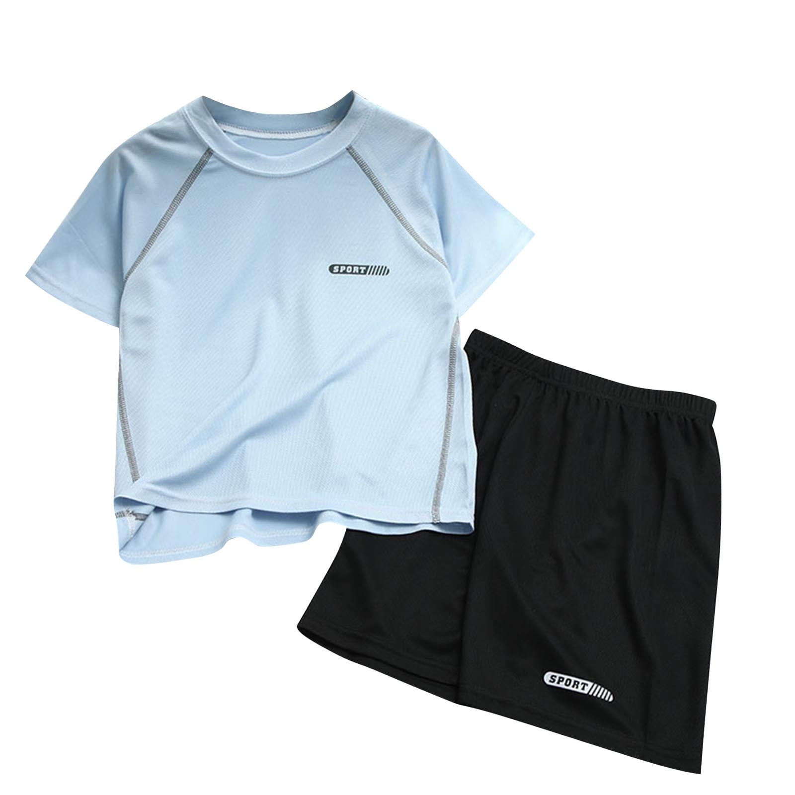 Hduncf Boys and Girls Short Sleeve Athletic T-Shirt & Shorts Outfit Set ...
